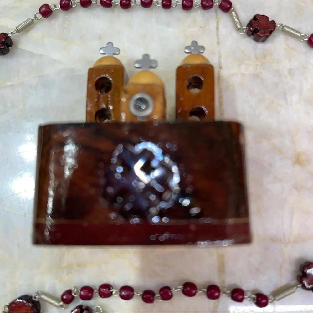 Other | Wooden Rosary Box W Wooden Bead Rosary | Poshmark